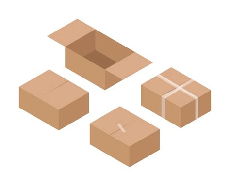Premium Vector Isometric Cardboard Boxes