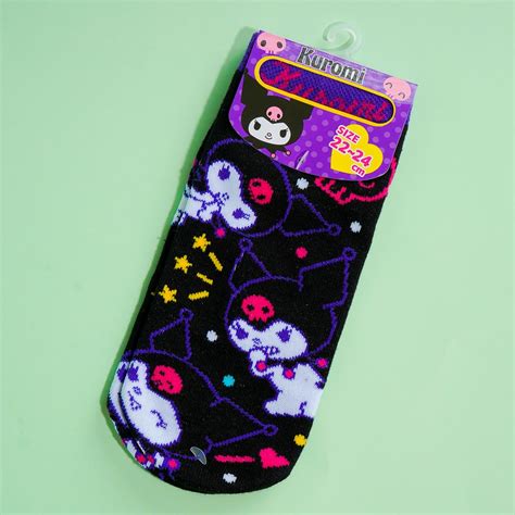 Kuromi Naughty Grin Jacquard Socks Blippo Kawaii Shop