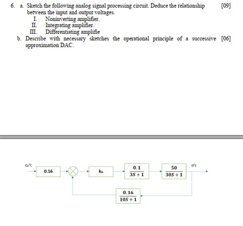 solved 6 a sketch the following analog signal processing