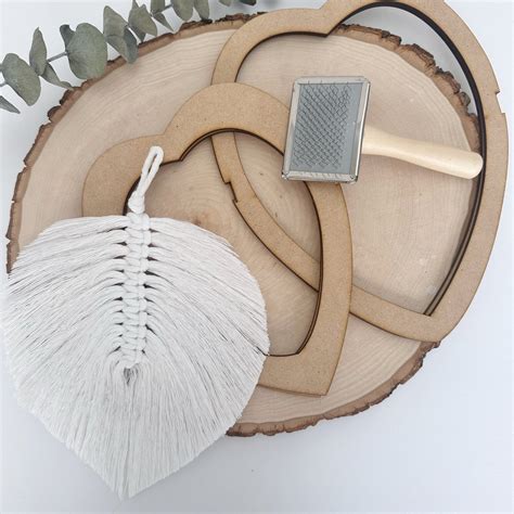 Set Of 6 Sizes Of Macrame Cutting Tool Feather Template Wood Leaf