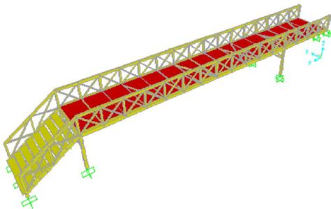 Three Dimensional Finite Element Model Of The Steel Footbridge Download Scientific Diagram