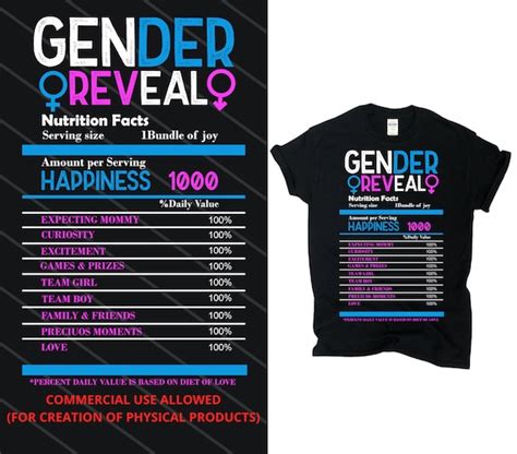 Gender Reveal Nutrition Facts Pregnancy Reveal Nutrition Etsy