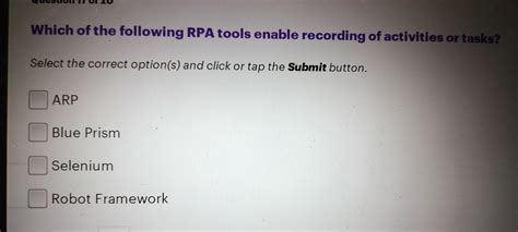 Solved Which Of The Following Rpa Tools Enable Recording Of