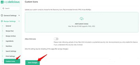 How To Configure Custom Icon Settings Wp Delicious