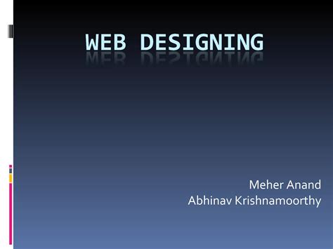 Web Designing Ppt