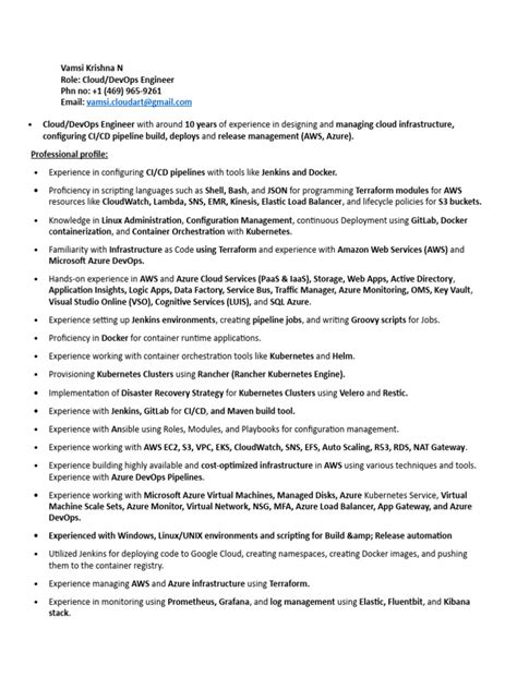 Vamsi Devops Engineer Resume Pdf Cloud Computing Microsoft Azure