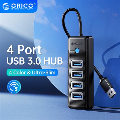 ORICO 5Gbps USB 3 0 HUB Colorful 4 Ports High Speed Mini Splitter OTG Adapter For Desk PC