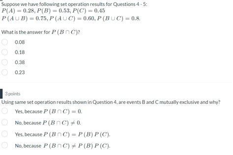 Solved Suppose We Have Following Set Operation Results For Chegg Com
