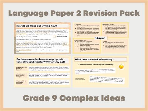 Gcse English Language Paper 2 Revision Pack Teaching Resources