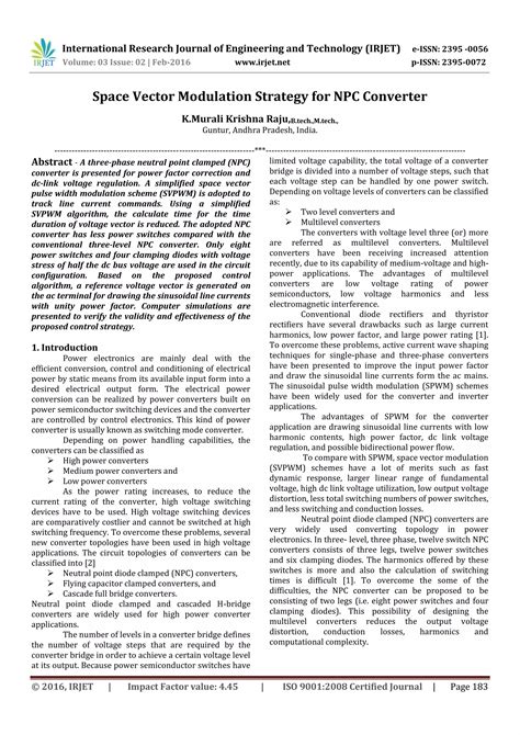 Space Vector Modulation Strategy For Npc Converter Pdf