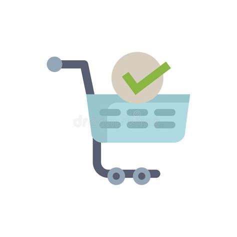 Shopping Cart Displaying A Check Mark Representing Successful Online Purchase Stock Vector