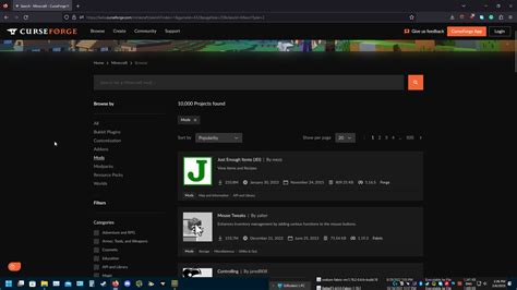What Happened To CurseForge I Was Downloading Mods Then Clicked To Get To Page 5 And The