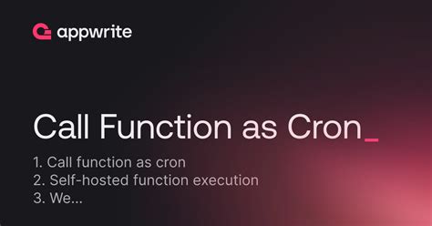 Call Function As Cron Threads Appwrite