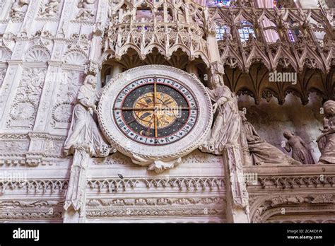 Astronomical Clock In The Choir Screen Choir Wall Cathedral Of Our Lady Of Chartres