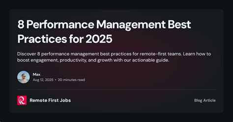 8 Performance Management Best Practices For 2025