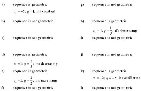 Answers To Math Exercises Math Problems Geometric Sequence