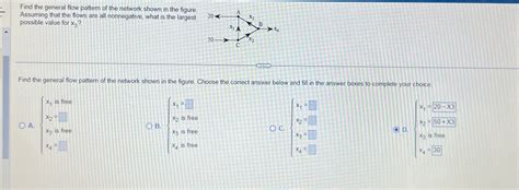 Solved Find The General Flow Pattern Of The Network Shown In