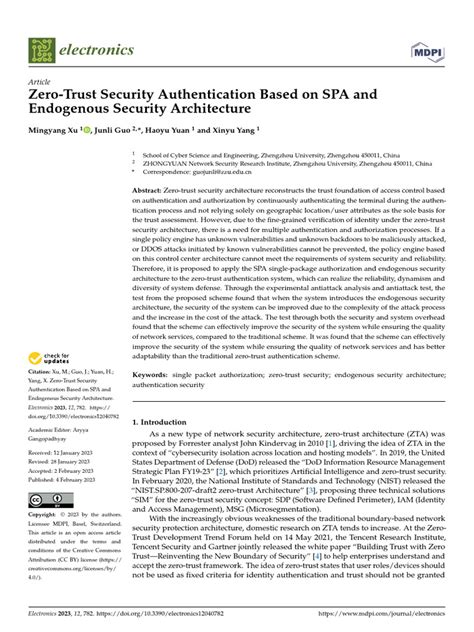 Zero Trust Security Authentication Based On Spa An Pdf Computer Security Security