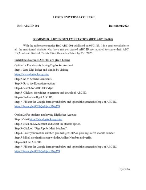 Lucdegree Reminder For Abc Id Implementation Ref Abc Id 001 Luc