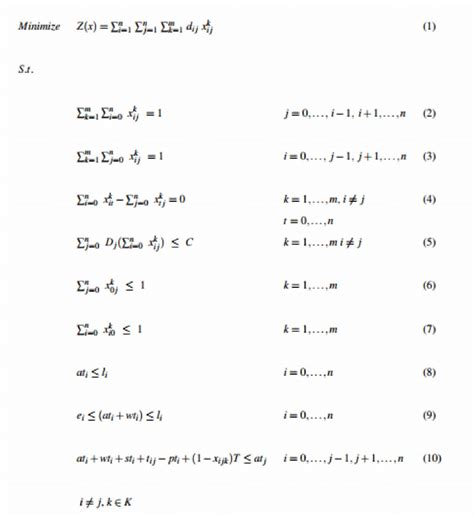 Vrptw Stated As A Single Objective Optimization Problem Download Scientific Diagram