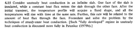 Solved 4 15 Consider Unsteady Heat Conduction In An Infinite