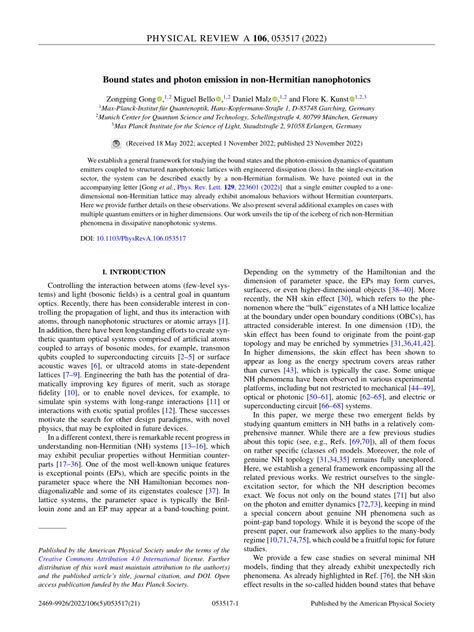 Pdf Bound States And Photon Emission In Non Hermitian Nanophotonics