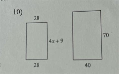 [solved] solve x the polygons in each pair are similar 10 28 70 4x 9