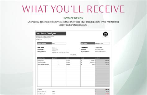 Invoice Design Template In Excel Google Sheets Photoshop Download Template Net