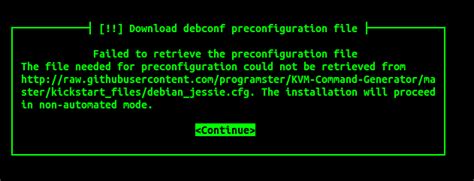 kvm debian kickstart files failing to download unix and linux stack