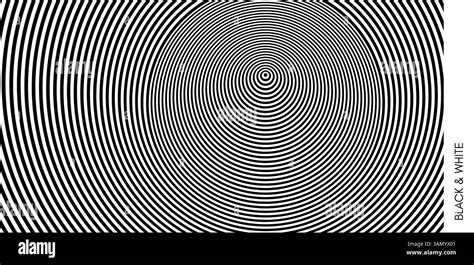 Concentric Circles Pattern Black And White Design With Optical Illusion Abstract Striped