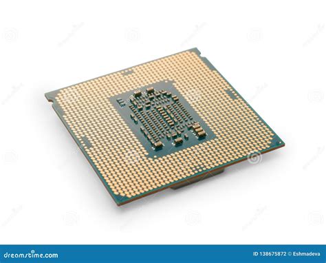CPU Close Up With Selective Focus Isolated With Clipping Path Stock Photo Image Of