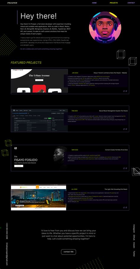 Full Stack Developer Portfolio Behance