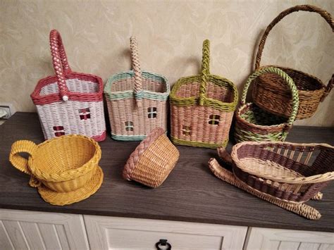 Мои корзинки и корзиночки | Плетение из бумажной лозы