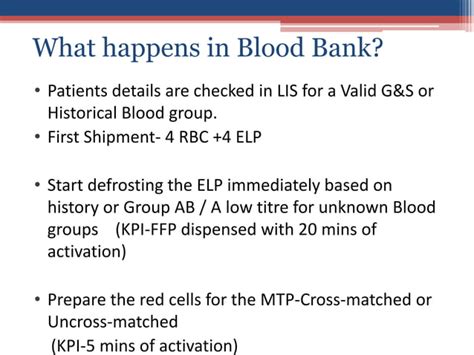Mtp Sectors Presentation Massive Transfusion Protocol Pdf