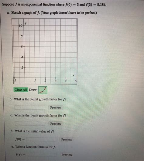 Solved Suppose F Is An Exponential Function Where F 0 3 Chegg Com