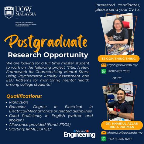 Mohd Ikram Ramli On Linkedin Postgraduate Research Opportunity Master