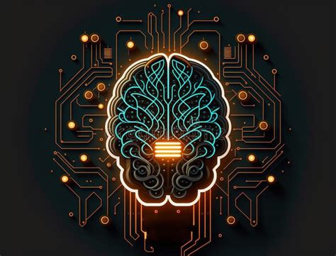 Robotic Human Brain With Detailed Circuits Concept Art Of Artificial Intelligence Machine
