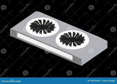 Simple Isometric Gpu Symbol 3d Render Graphics Processing Unit