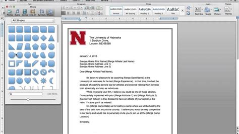 recruit letter mail merge function youtube