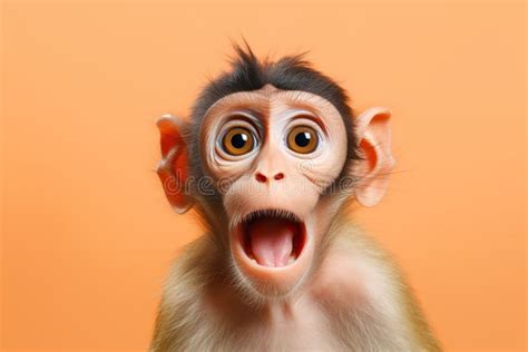 Shocked Monkey With Surprised Eyes Stock Illustration Illustration Of