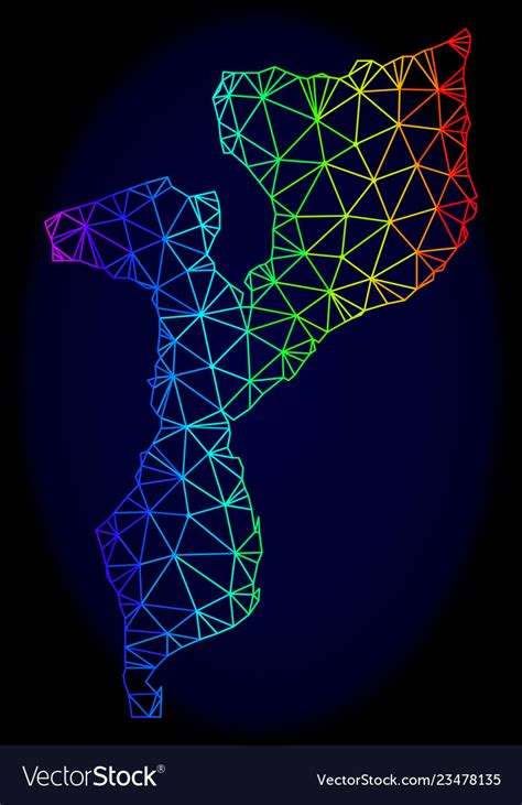 Polygonal Carcass Spectrum Mesh Map Royalty Free Vector