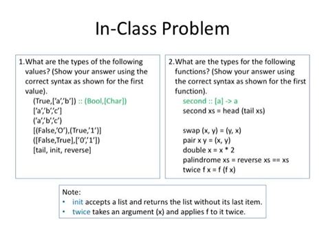 Solved In Class Problem Note Init Accepts A List And
