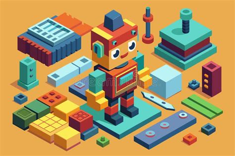 A Vibrant Isometric Layout Showcases A Customizable Character