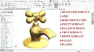SolidWorks Advanced Tutorial Water Tap Solidworks Tutorial Surface
