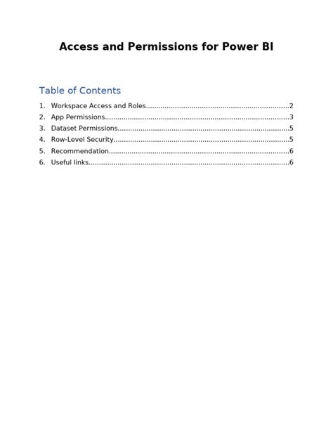Access And Permissions For Power Bi Pdf Mobile App Data