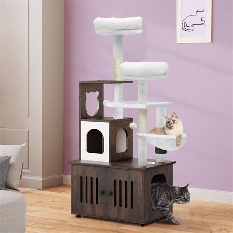 Dextrus 2 In 1 Cat Furniture Condo 59 Cat Tree Multi Functional Cat