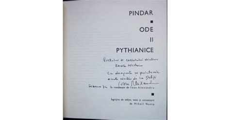 Pindar Ode Ii Pythianice Arhiva Okazii Ro