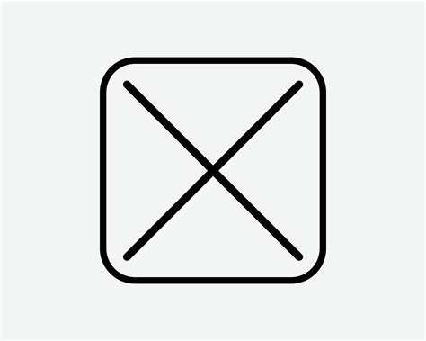 Cross Checkbox Line Icon X Answer Check Choice Mark Wrong Negative Vote Voting Mark Sign Symbol