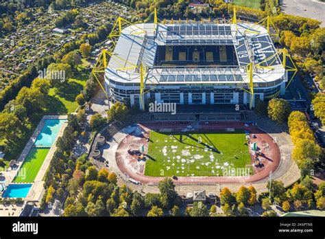 Aerial View Stadium Rote Erde Modernization And Renovation Next Door