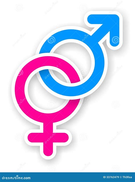 Sticker Of Pink And Blue Female And Male Sex Symbol Stock Illustration Illustration Of